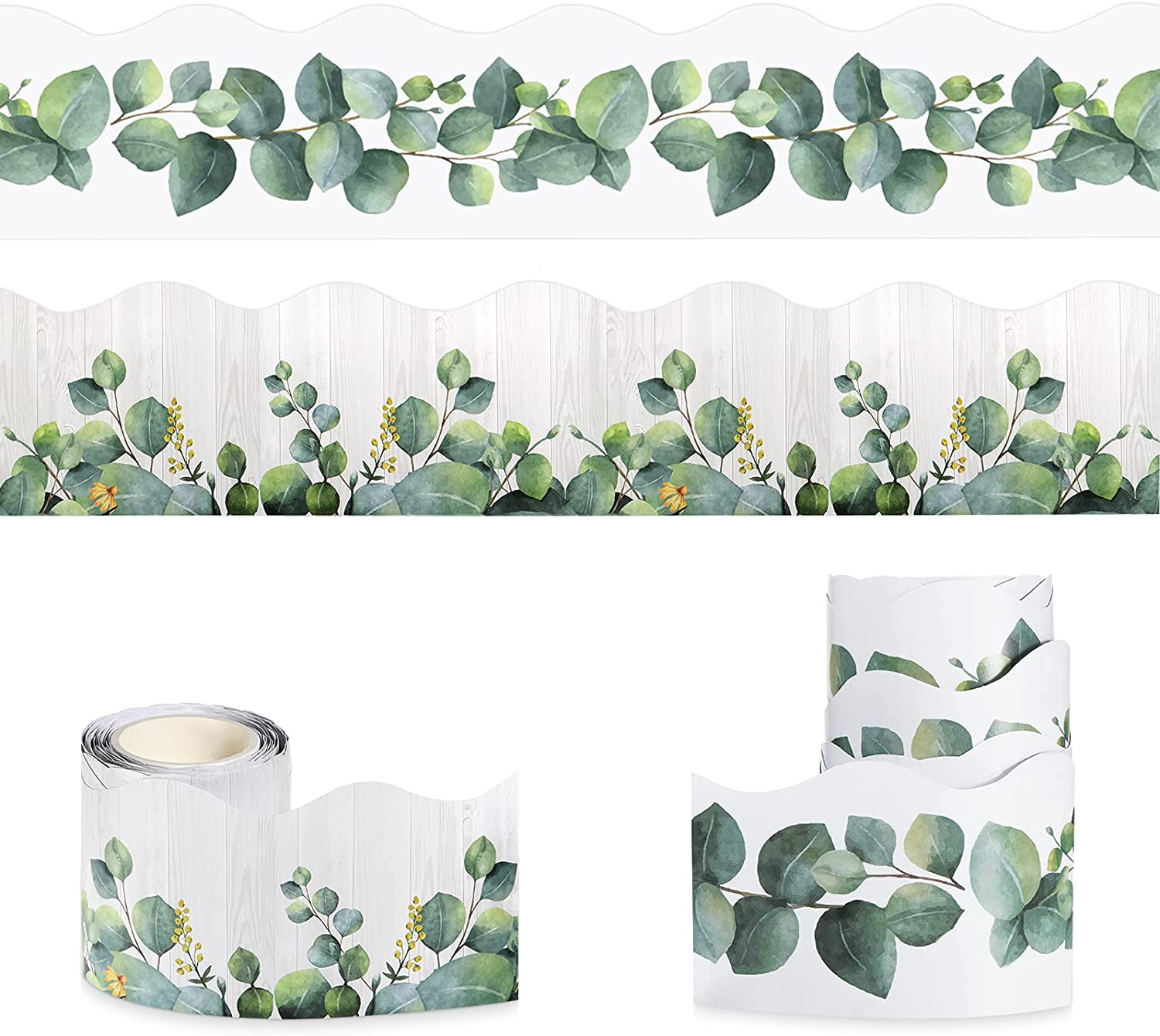 2 Pcs 59 ft Eucalyptus Bulletin Board Border Classroom Bulletin Board ...