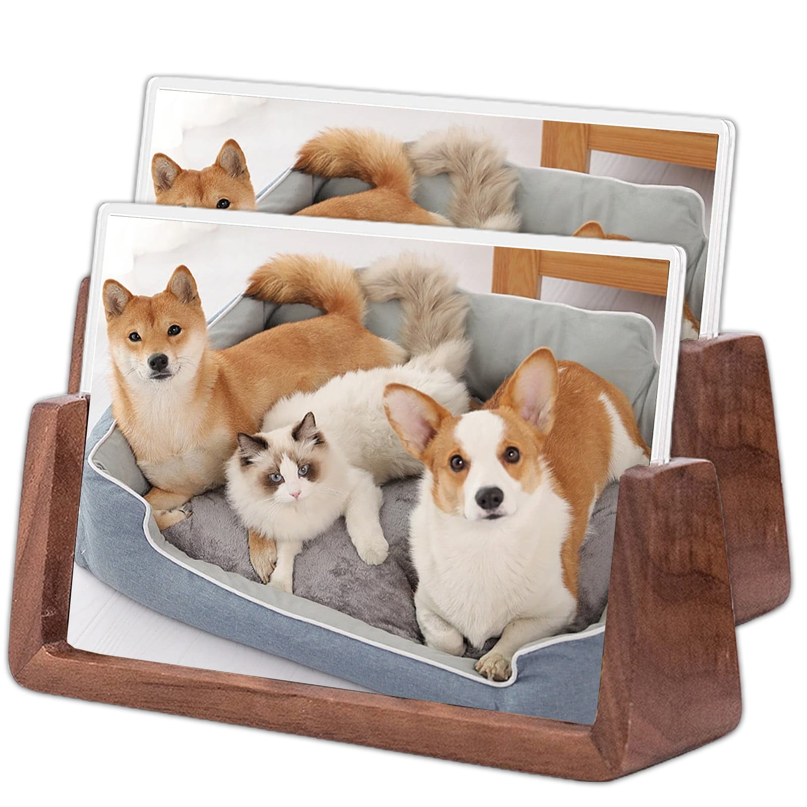 2 PCS 5x7 Inch Photo Frames Solid Rustic U Shape Wooden Photo Frames ...