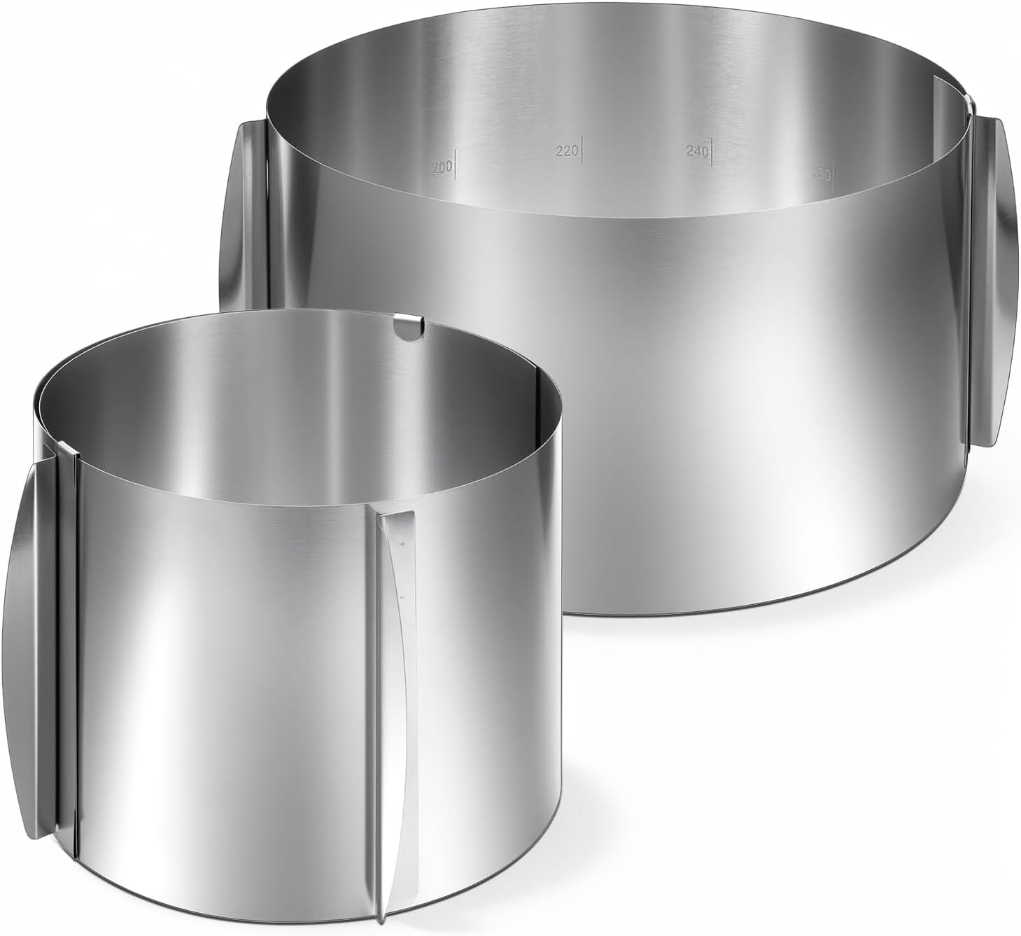 2 Pcs 6 to 12 Inch Adjustable Cake Mold 410 Stainless Steel Adjustable ...