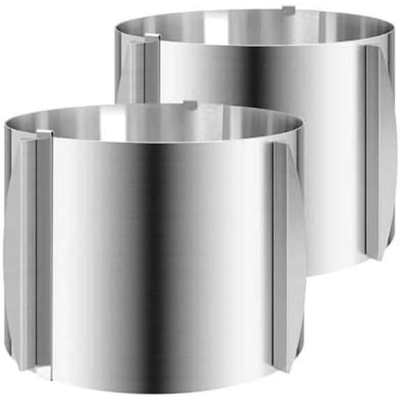 2 Pcs 6-12 Inch Adjustable Cake Mold Ring, 5.91'' High, 6 to 12 ...