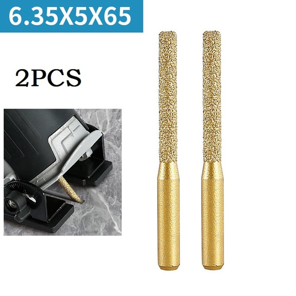 2 Pcs 6.35mm Brazed Router Bit Straight Shank Milling Cutter for ...