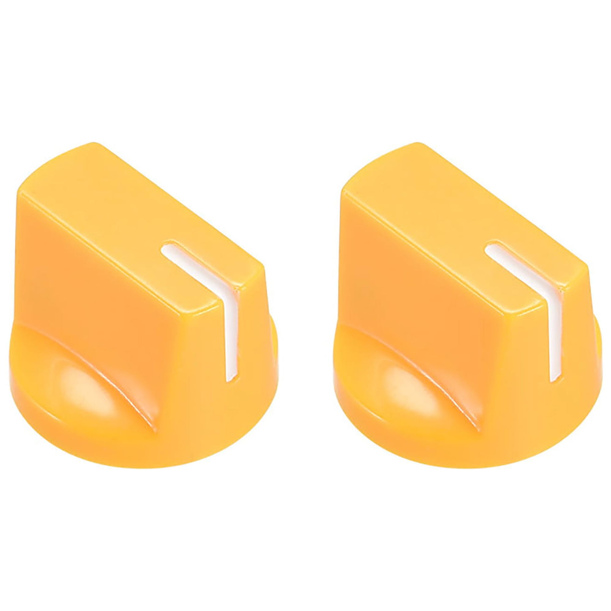 2 Pcs 6.4mm Shaft Hole Guitar AMP Effect Pedal Knobs Pointer Control Knobs with Set Screw Yellow ...