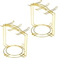 2 Pcs 6 Hook Gold Metal Teacup Holder Stand Organizer Mug Tree Kitchen ...