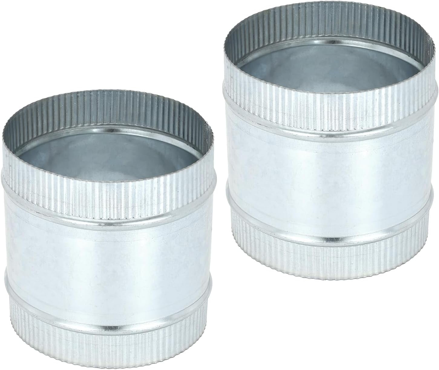 2 Pcs 6 Inch Duct Connector Coupling, Galvanized Steel Straight Dryer ...