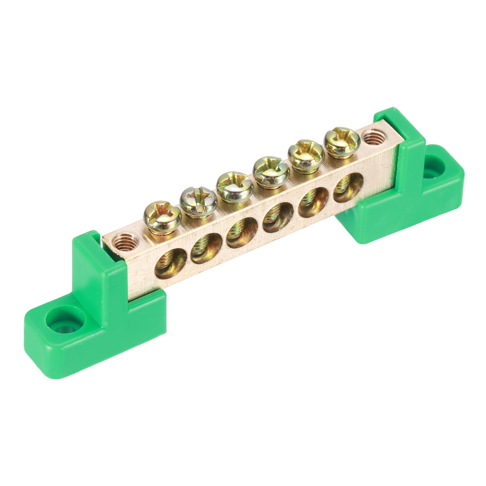 2 Pcs 6 Positions Bridge Design Terminal Bus Bar Terminal Block Brass ...