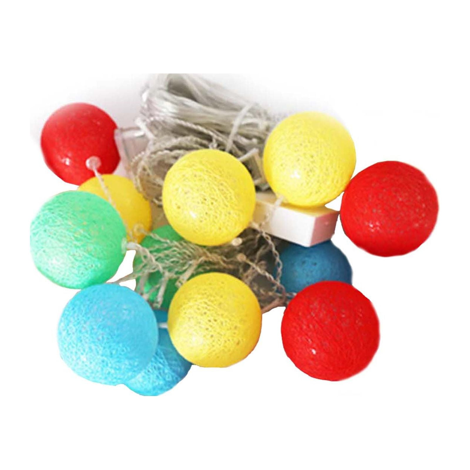 2 Pcs 60 LED 6.56ft Christmas Cotton Ball String Lights, 8 Modes Remote ...
