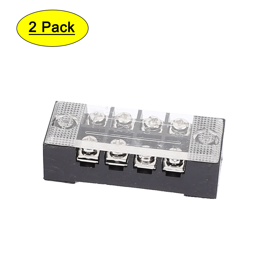 2 Pcs 600V 15A 4P Dual Row Electric Barrier Terminal Block Wire ...