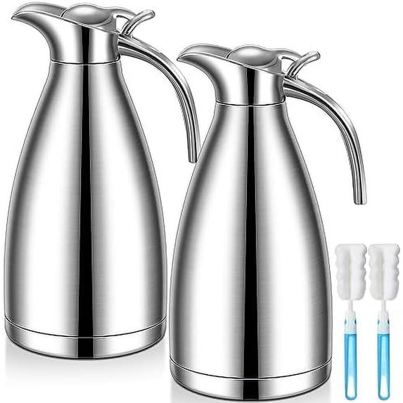 2 Pcs 68 oz Thermal Coffee Carafe Insulated Stainless Steel Coffee ...