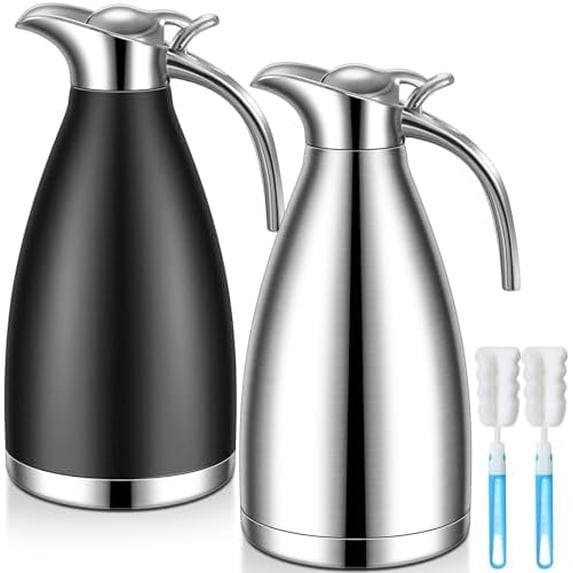 2 Pcs 68 oz Thermal Coffee Carafe Insulated Stainless Steel Coffee ...