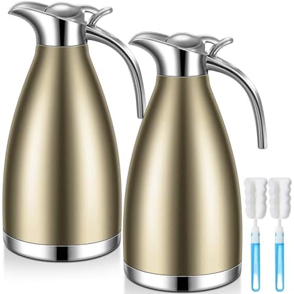 2 Pcs 68 oz Thermal Coffee Carafe Insulated Stainless Steel Coffee ...