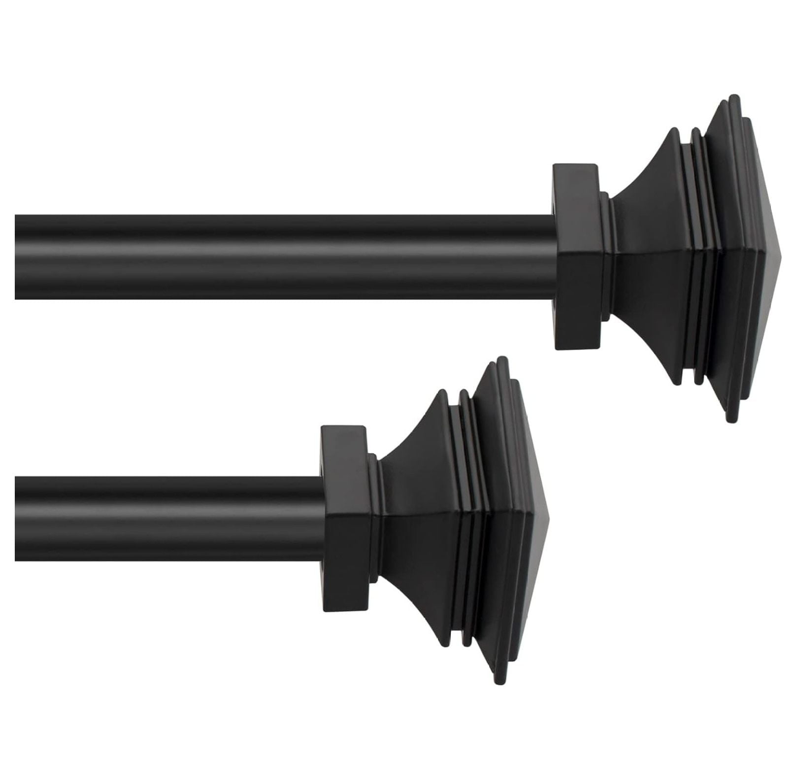 2 Pcs 72"-144" Extendable Curtain Rod for Door & Windows Heavy Duty ...