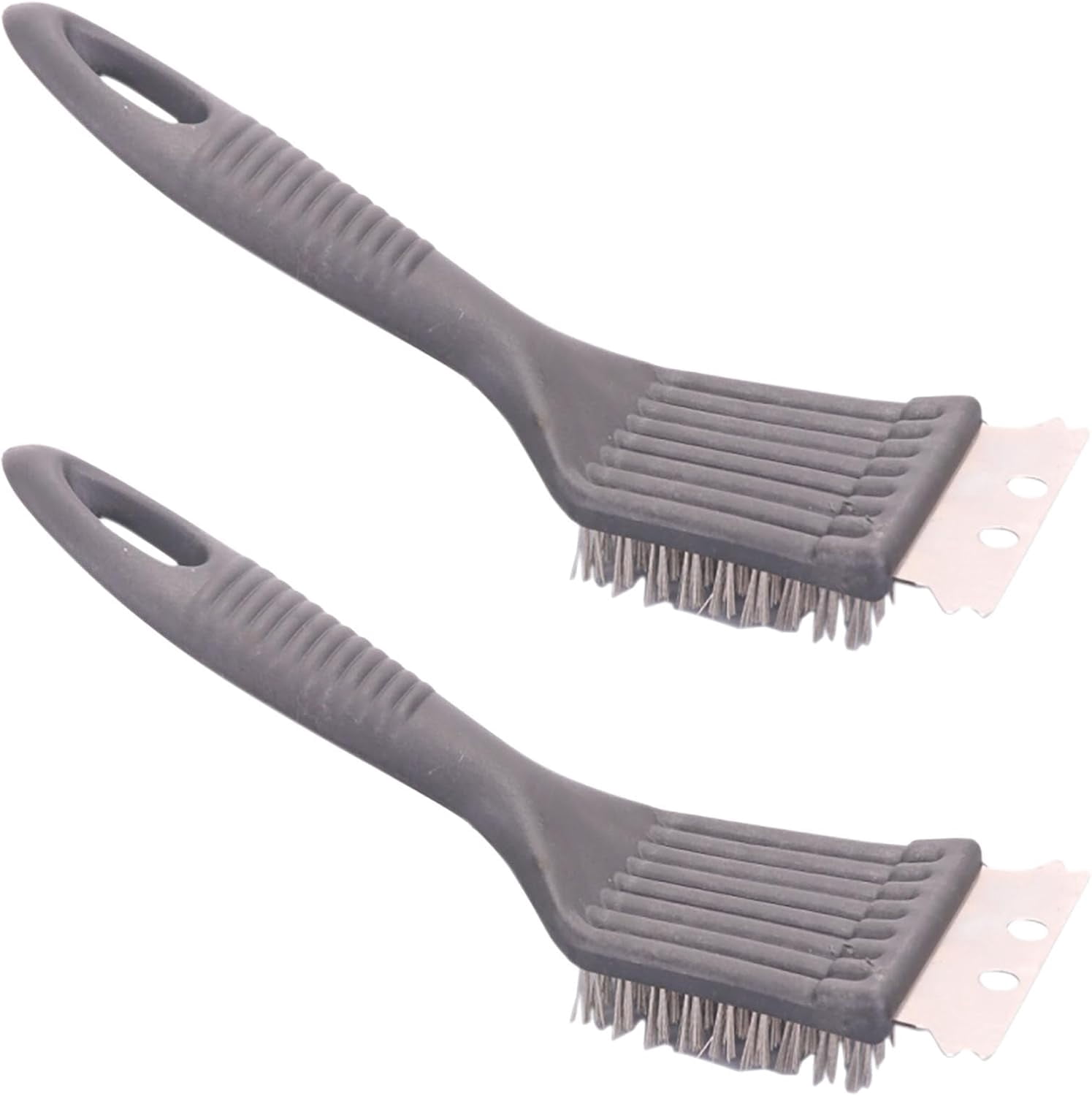 2 Pcs 8.3 Inch x 2.8 Stainless Steel Grill Brush with Plastic Handle ...