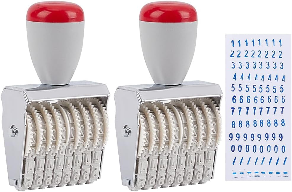 2 Pcs 8 Digit Number Stamp 0-9 Numbers 2 Symbols Price Tag Stamp ...