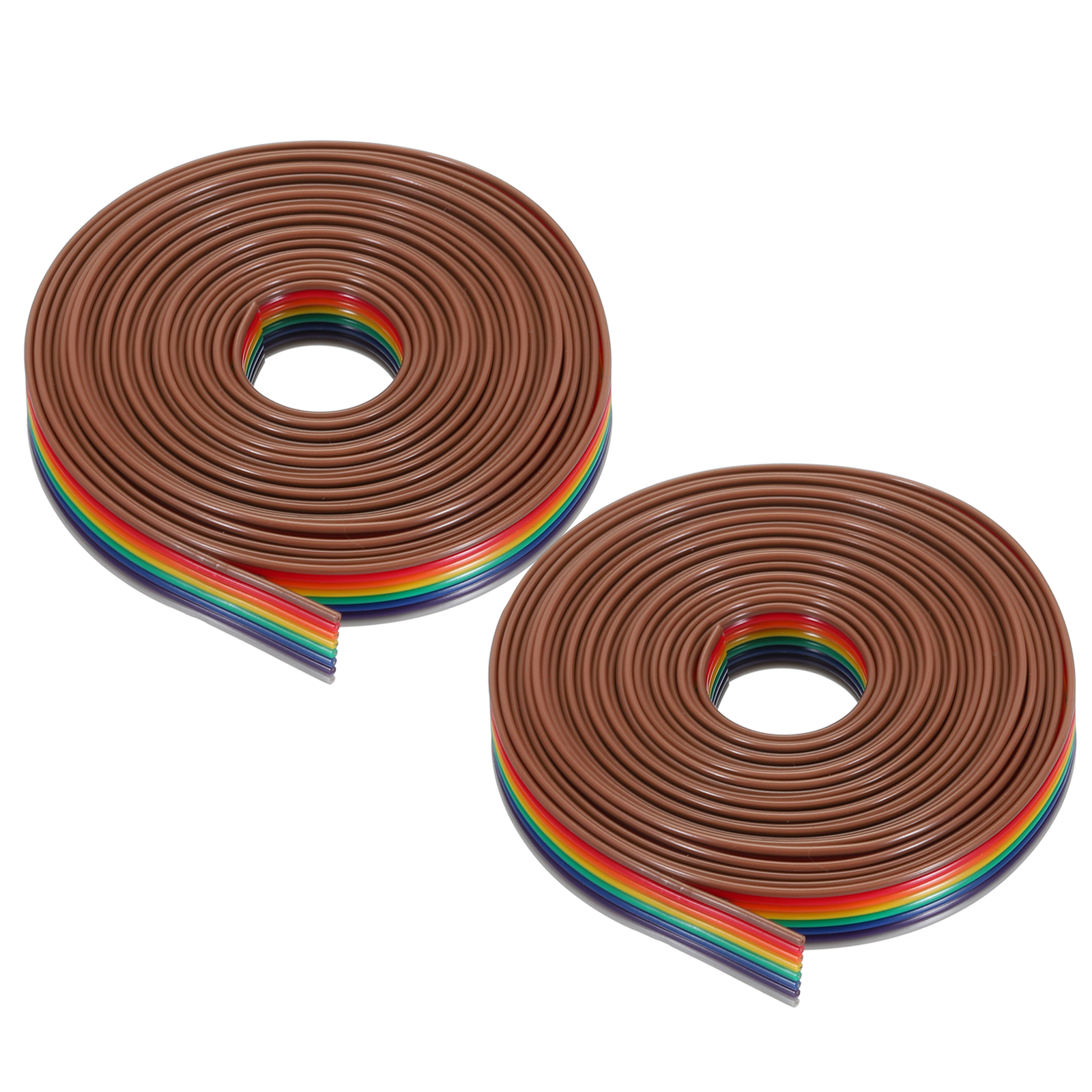 2 Pcs 8 Pin Flat Rainbow Ribbon Cable 9.84FT 1.27mm Pitch Breadboard ...