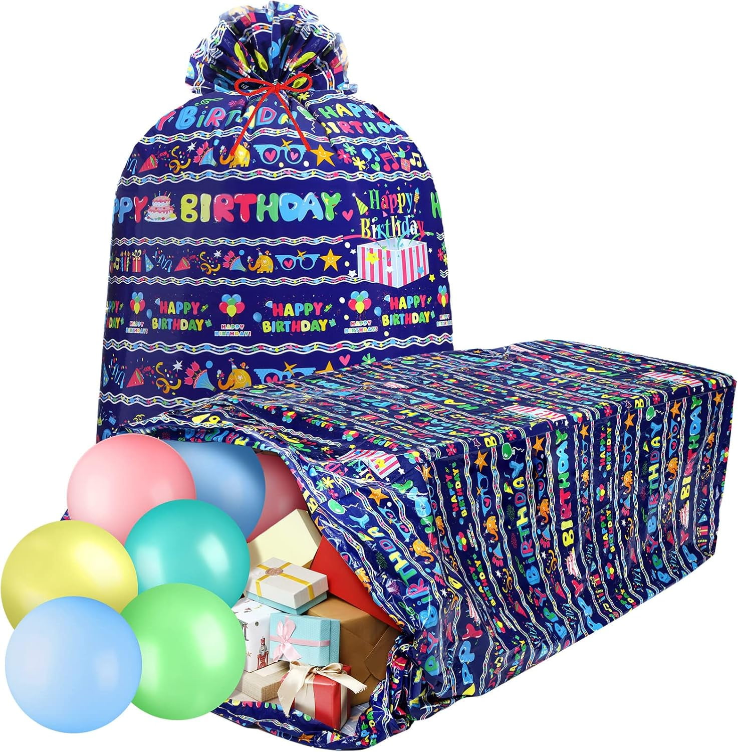 2 Pcs 80 x 60 in Jumbo Birthdays Gift Bags for Giant Present Extra ...