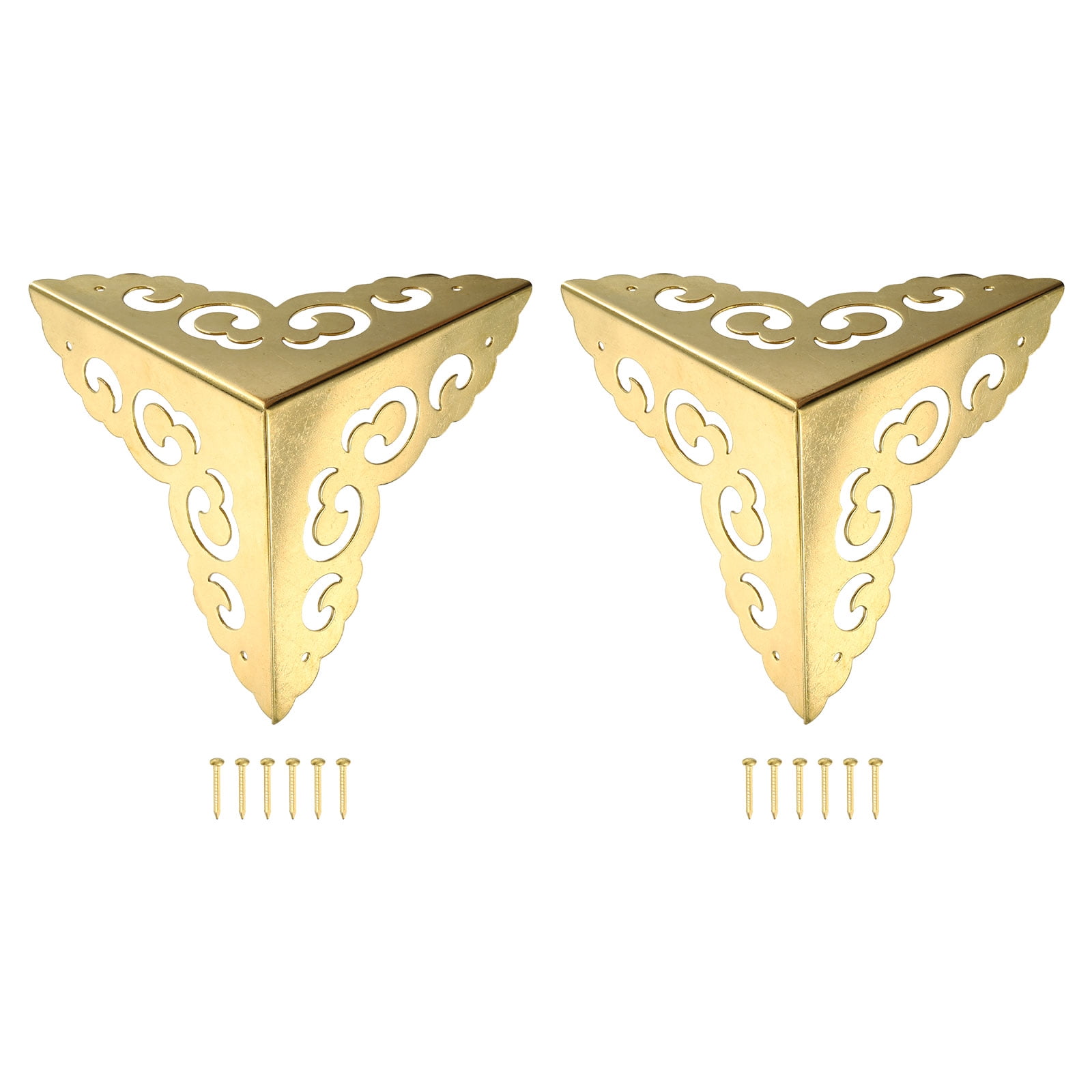 2 Pcs 80mm Decorative Box Corner Cover, Corner Protector, Gold ...
