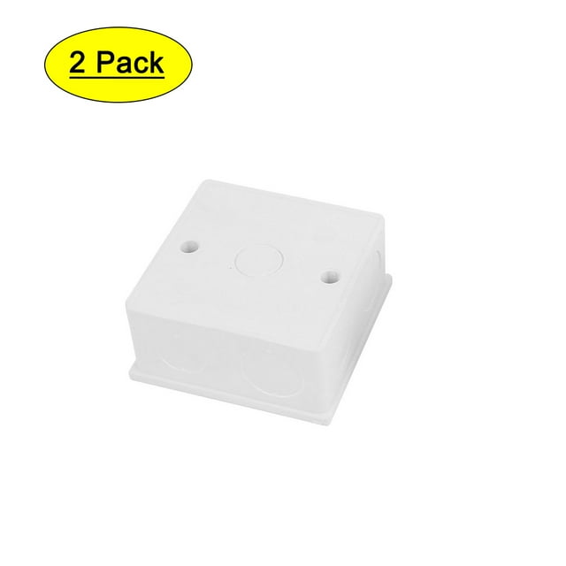 2 Pcs 86mm x 86mm x 40mm Square Design PVC Switch Pattress Back Box ...