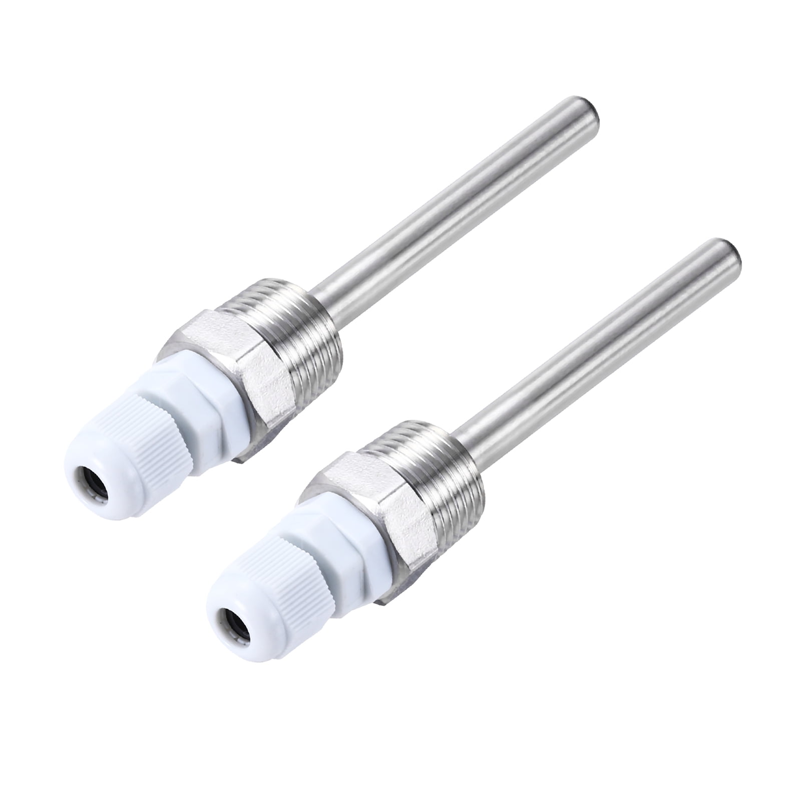 2 Pcs 8mm Dia G1/2 Thermowell Weldless Stainless Steel 201 105mm White ...