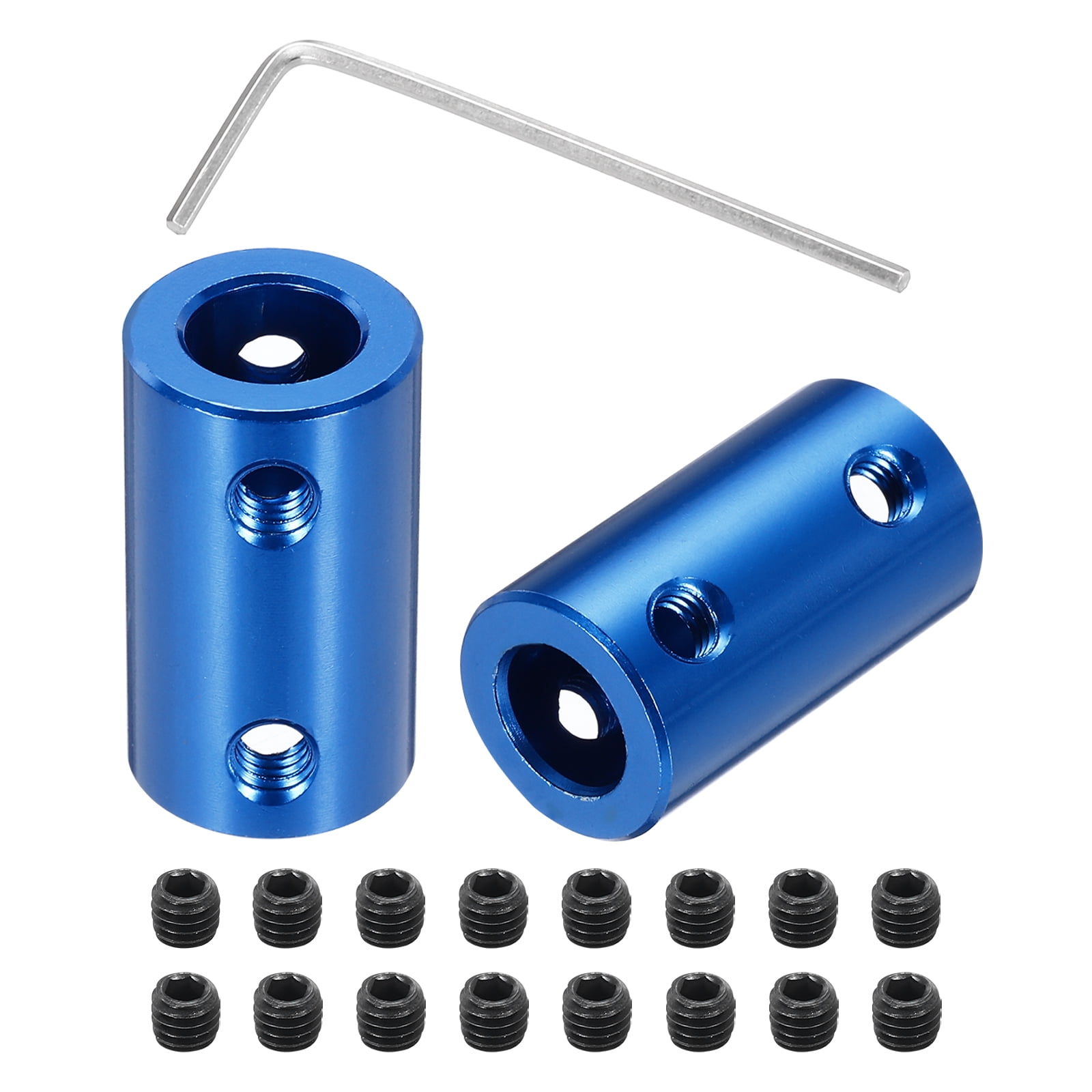2 Pcs 8mm to 8mm Shaft Coupler Connector L25mm x D14mm Rigid Coupling ...