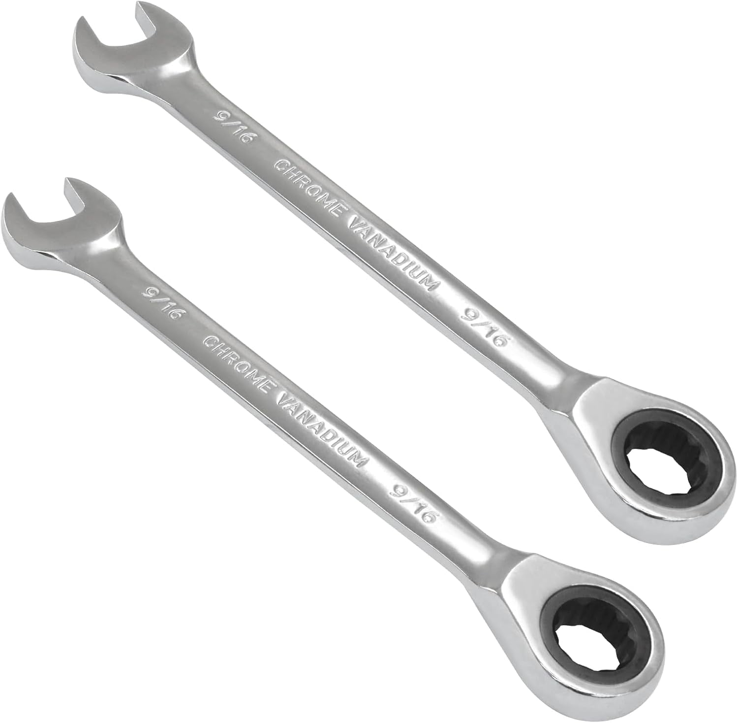 2 Pcs 9/16 Inch Ratchet Wrench Imperial Ratcheting Combination Wrench ...