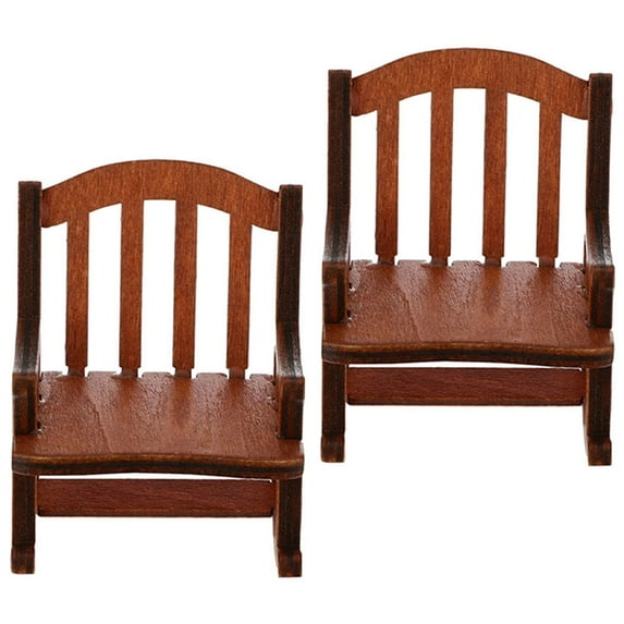 2 Pcs A Dolls House Photo Shoot Props Rocking Chair Furniture Models ...