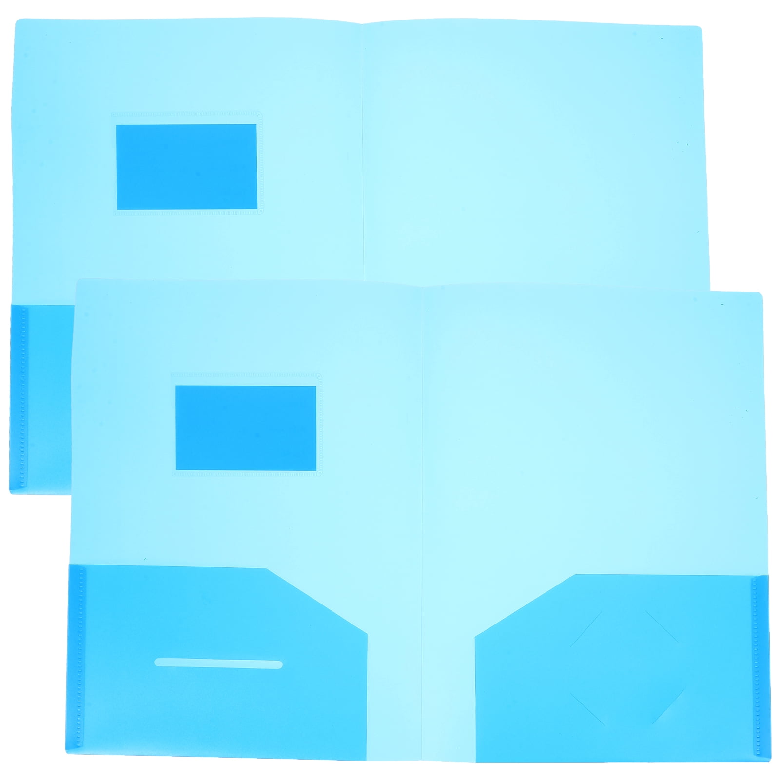 CIMAXIC 2Pcs Blue PP Rectangular Simple Design Plastic Document Folders ...