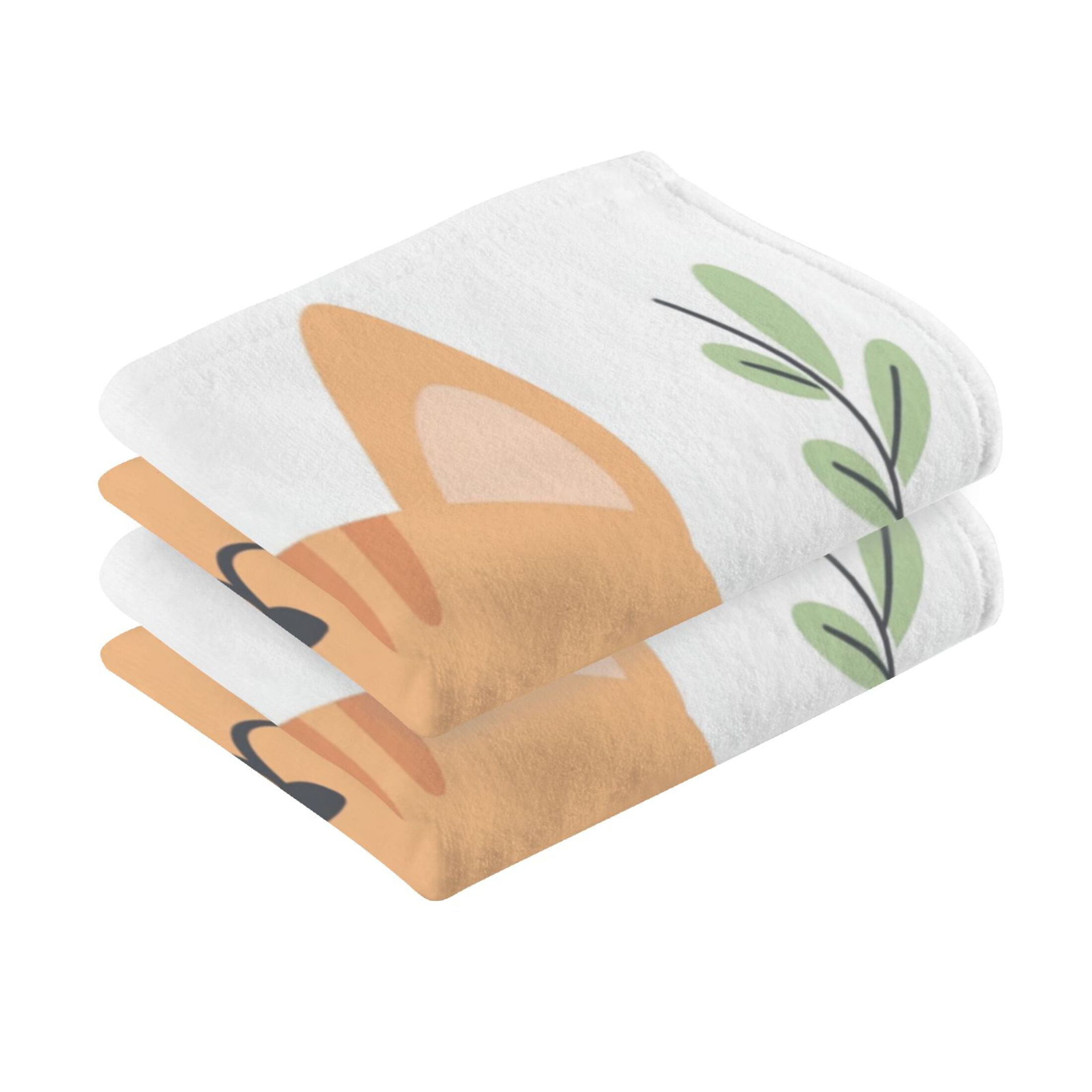 2 Pcs Absorbent Face Towel Bath Hand Towels Soft Breathable Cotton ...