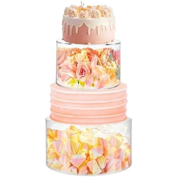 2 Pcs Acrylic Cake Stand, Clear Cake Stand, Acrylic Cake Riser ...