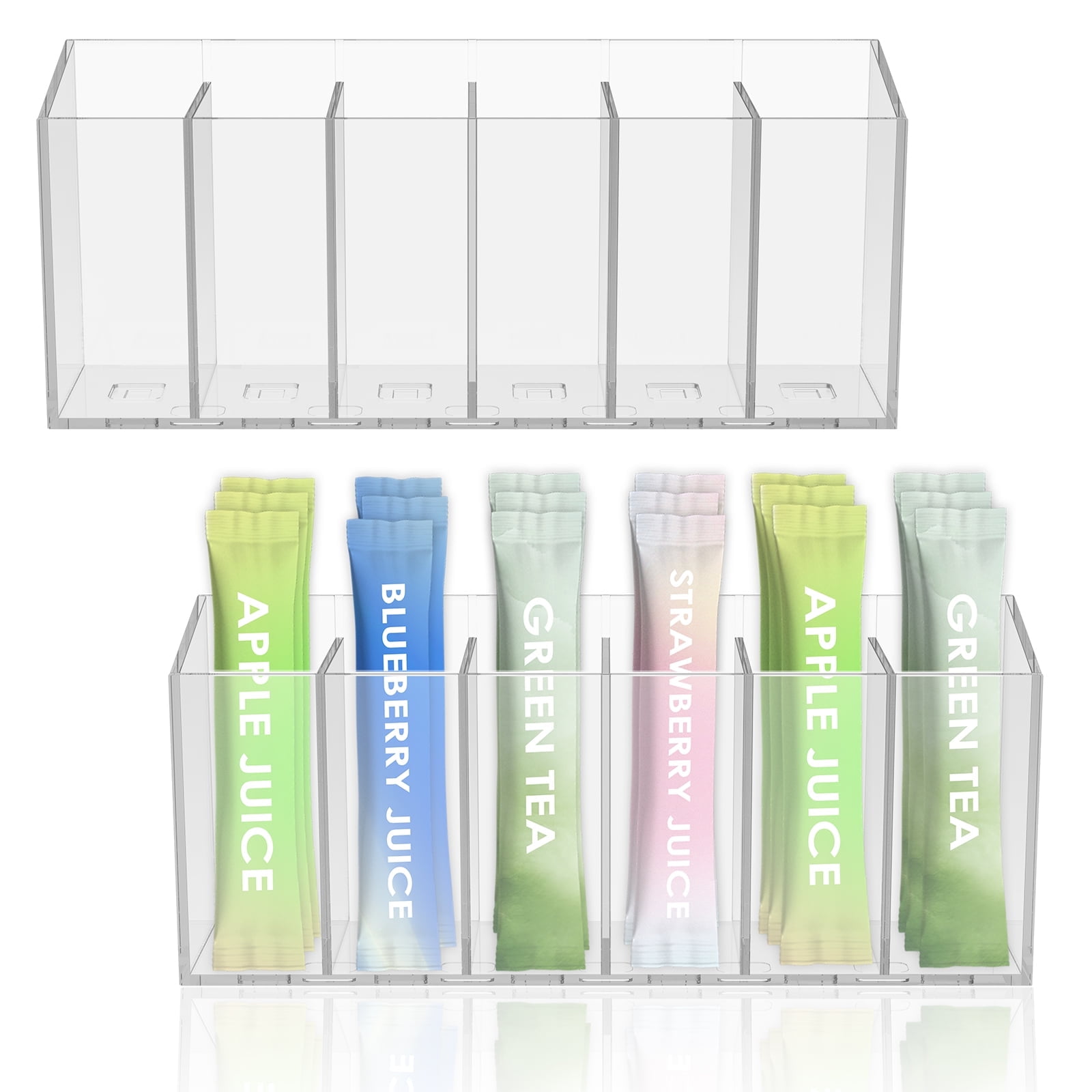 Rzvnmko 2 Pcs Acrylic Drink Packet Organizer Water Flavor Packet ...