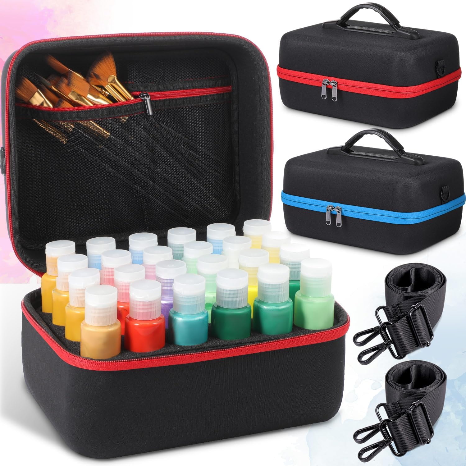 2 Pcs Acrylic Paint Organizer for Acrylic Paint Storage Case with ...
