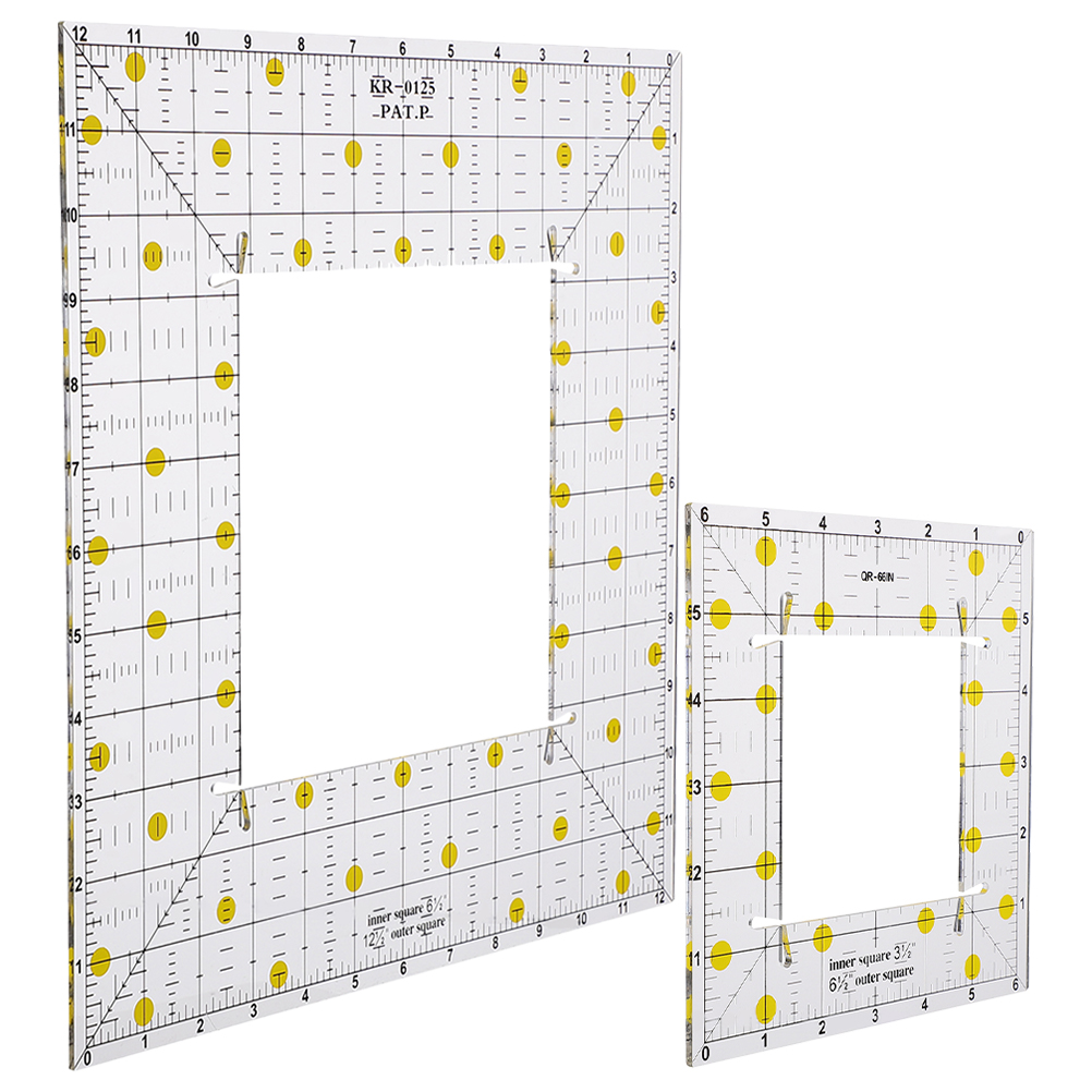 2 Pcs Acrylic Sewing Ruler Tape Measure Rectangle Shape Templates ...