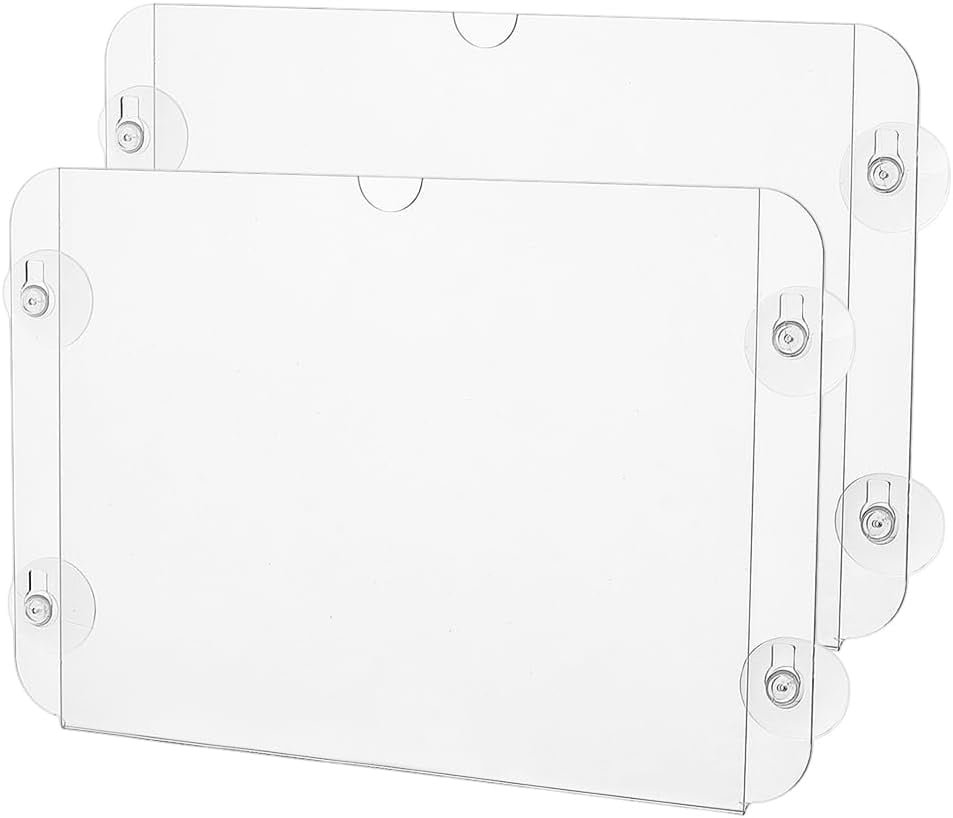 2 Pcs Acrylic Window Sign Holder with 4 Pcs Suction Cups 12.87 x 8.66 ...