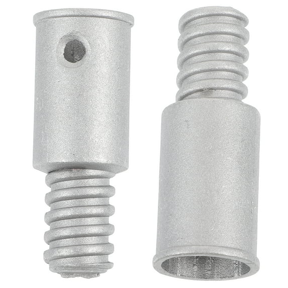 2 Pcs Adapter Telescopic Rod Broom Pole Threaded Tip Replacement Handle ...