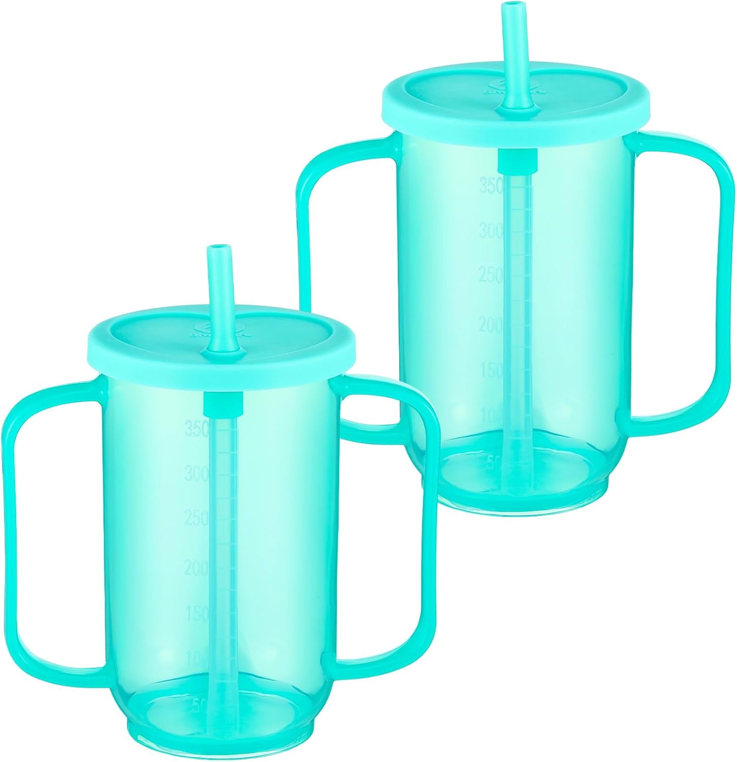 2 Pcs Adult Sippy Cups for Elderly, 12 oz Plastic Spill Proof Cups with ...