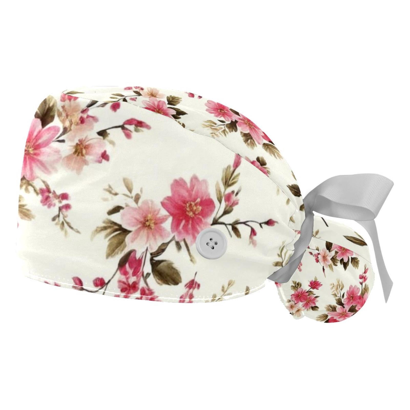2 Pcs Aesthetic Butterfly Scrub Caps Adjustable Women Nursing Cap with ...