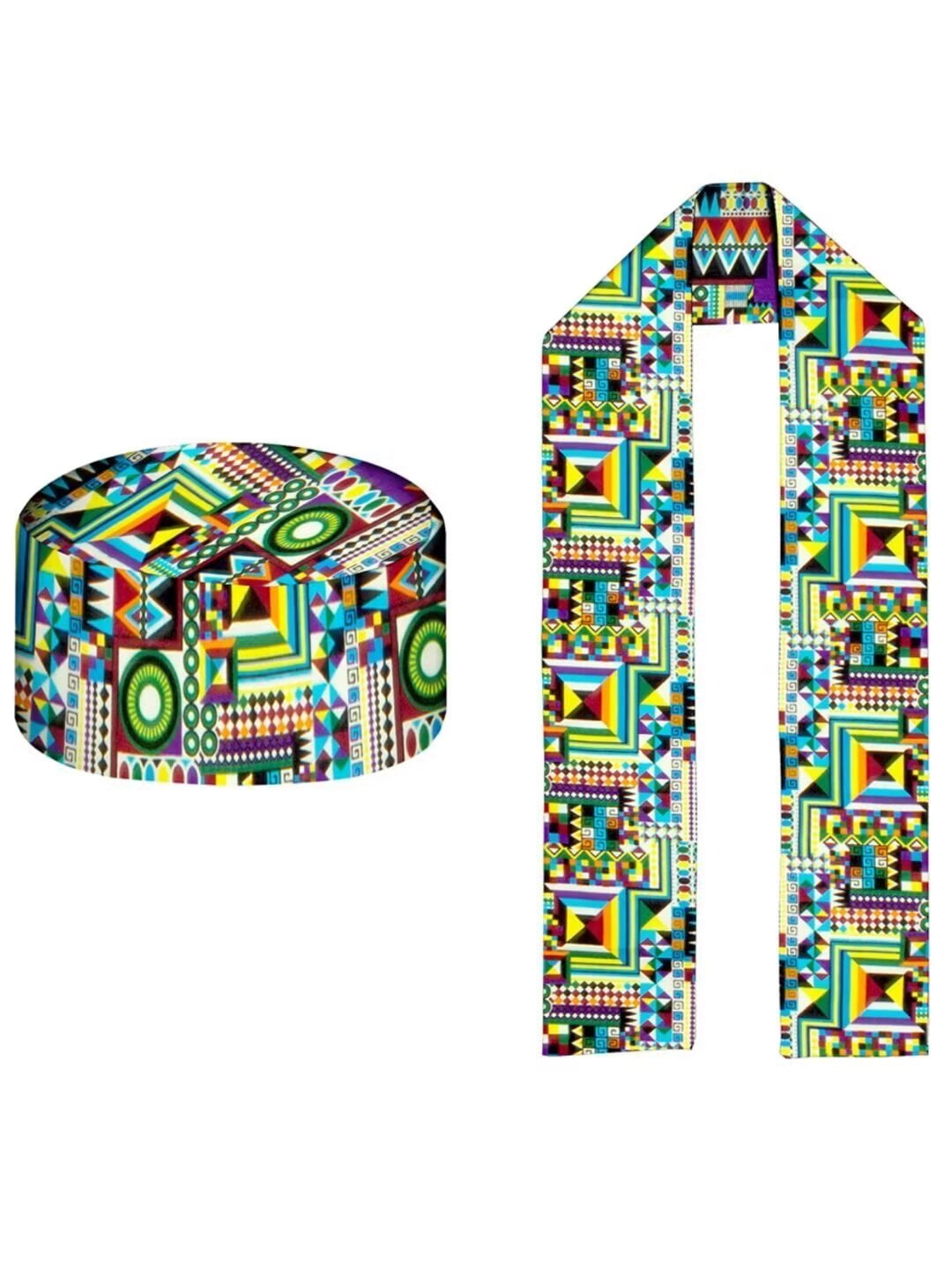 2 Pcs African Print Kente Dashiki Hat Men Cotton Hat Black African ...