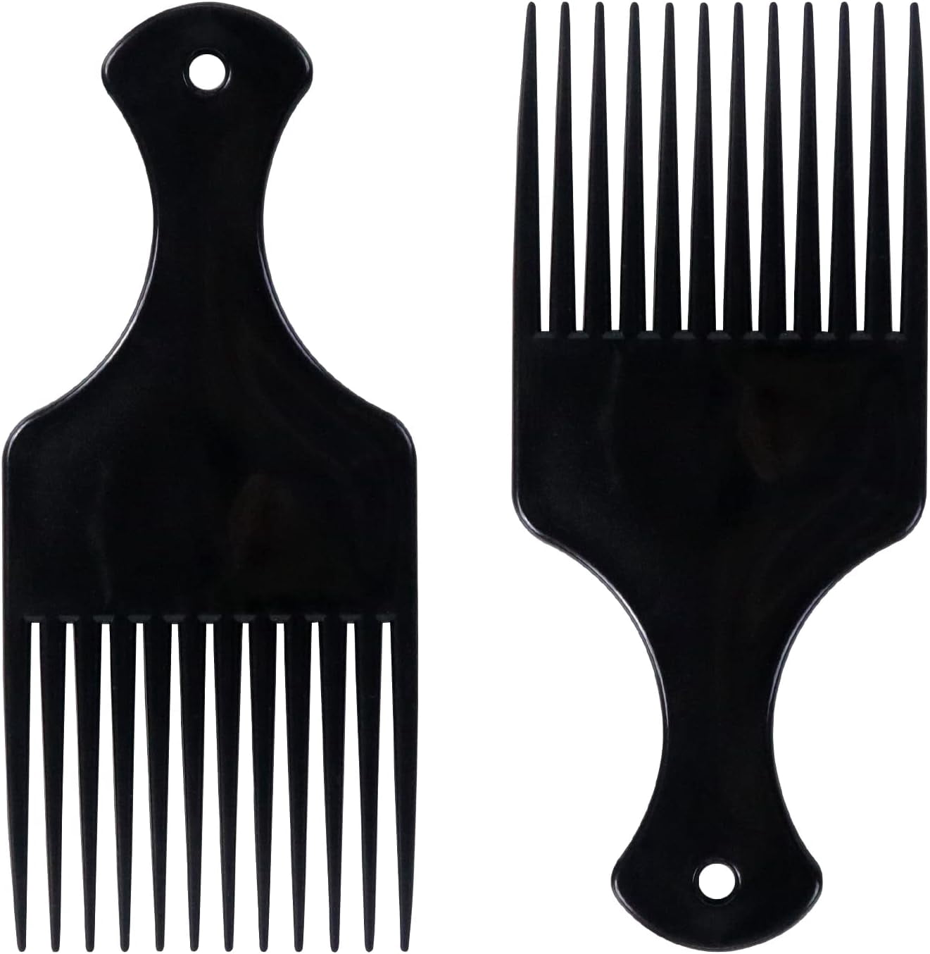 2 Pcs Afro Hair Comb, Black Plastic Afro Hair Comb Hair, Hair Pick Comb ...