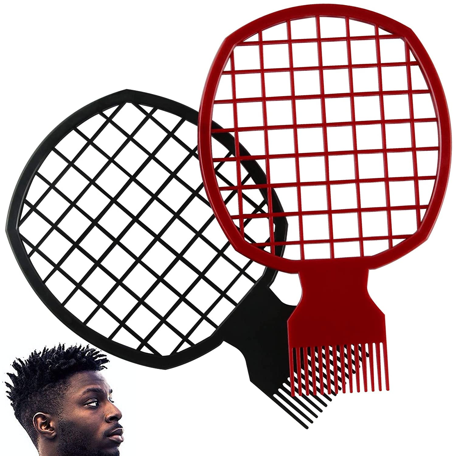 2 Pcs Afro Twist Comb Set Curl Weave Dreadlocks Natural Style Hair ...