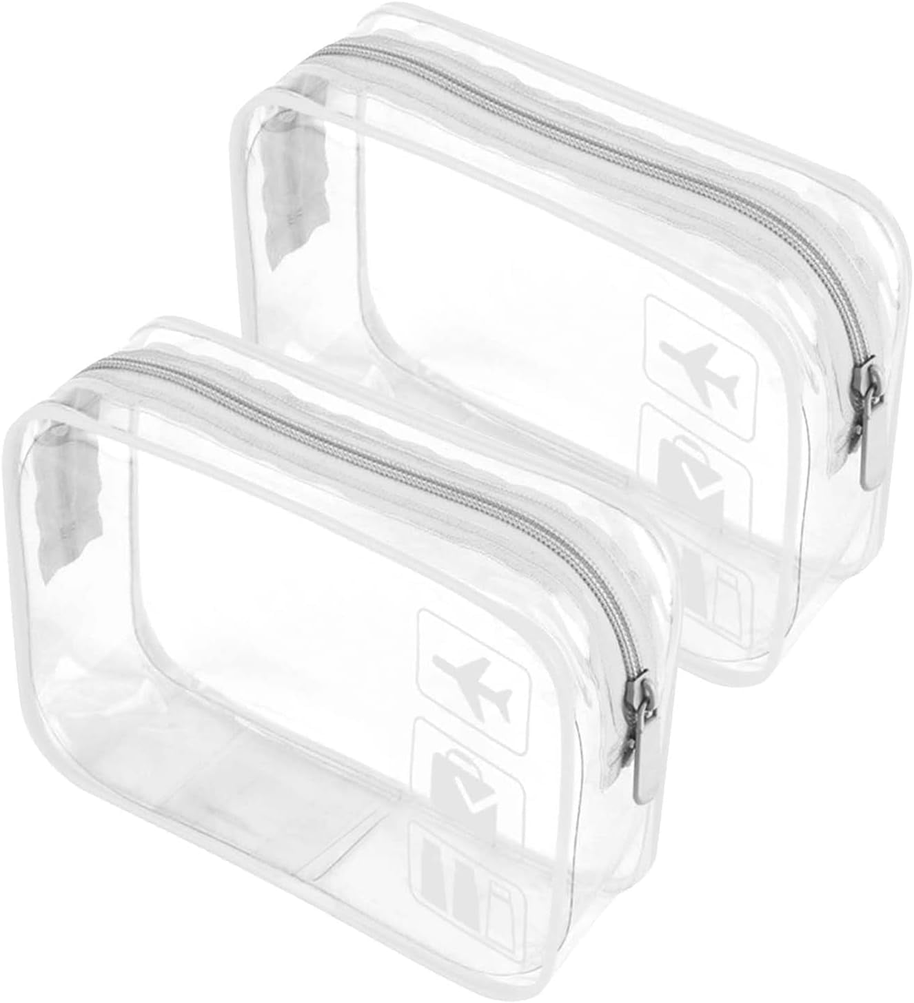 2 Pcs Airport Security Liquids Bags, Clear Travel Toiletries Bag, Clear ...