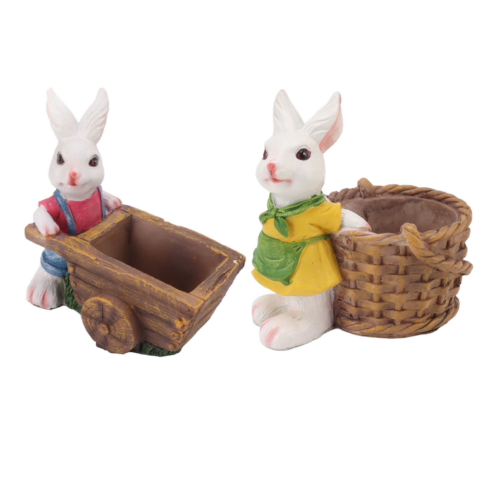 2 Pcs Animal Succulent Planter Resin Rabbit Garden Decoration Cute ...