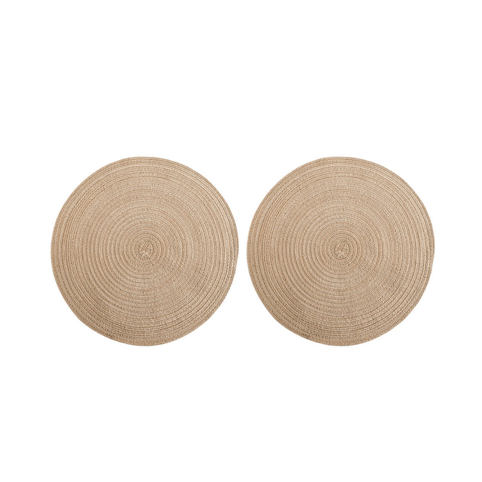 2 Pcs Anti-Slip Round Table Mat Set Woven Placemats Dining Table Non ...