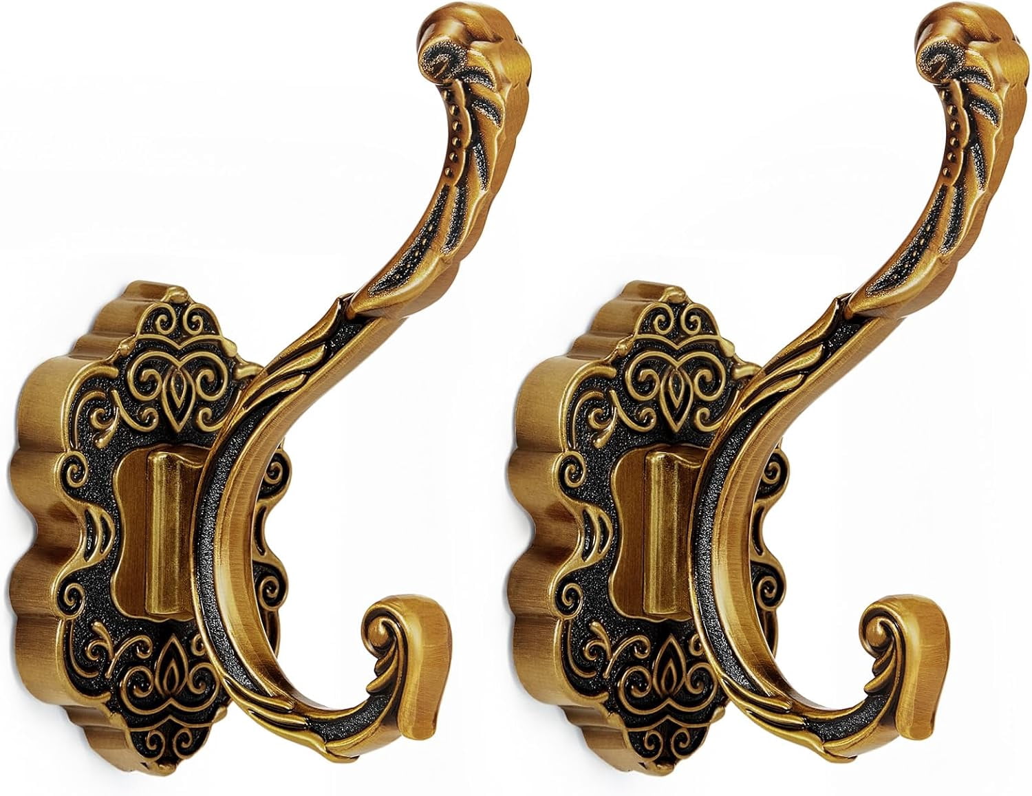 2 Pcs Antique Gold Vintage Coat Hooks Decorative Towel Hooks for ...