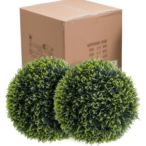 A&B Home Boxwood Ball Topiary with Metal Finial Stand, 17 Inch Indoor ...