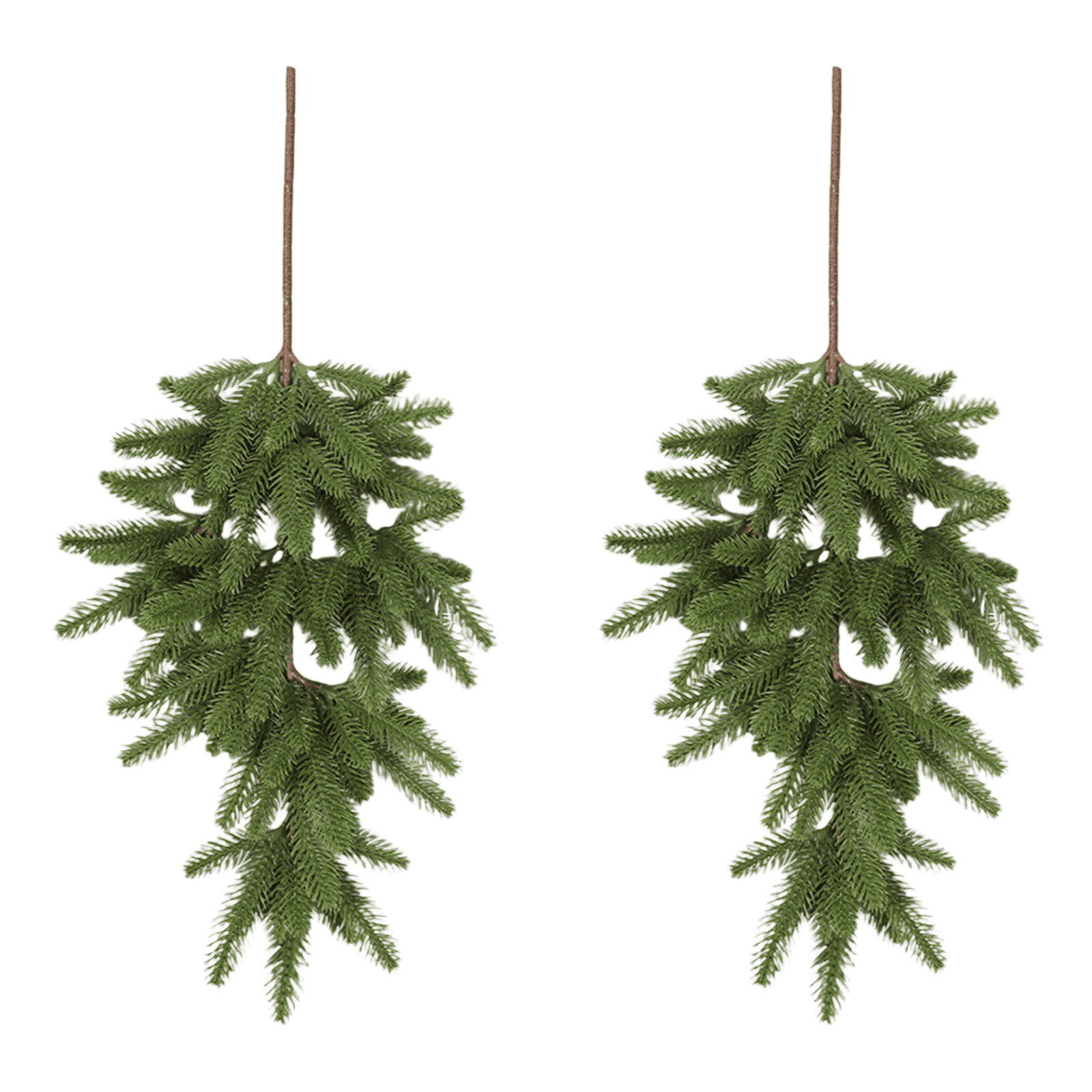 2 Pcs Artificial Christmas Teardrop Swag, Faux Pine Needles Teardrop ...
