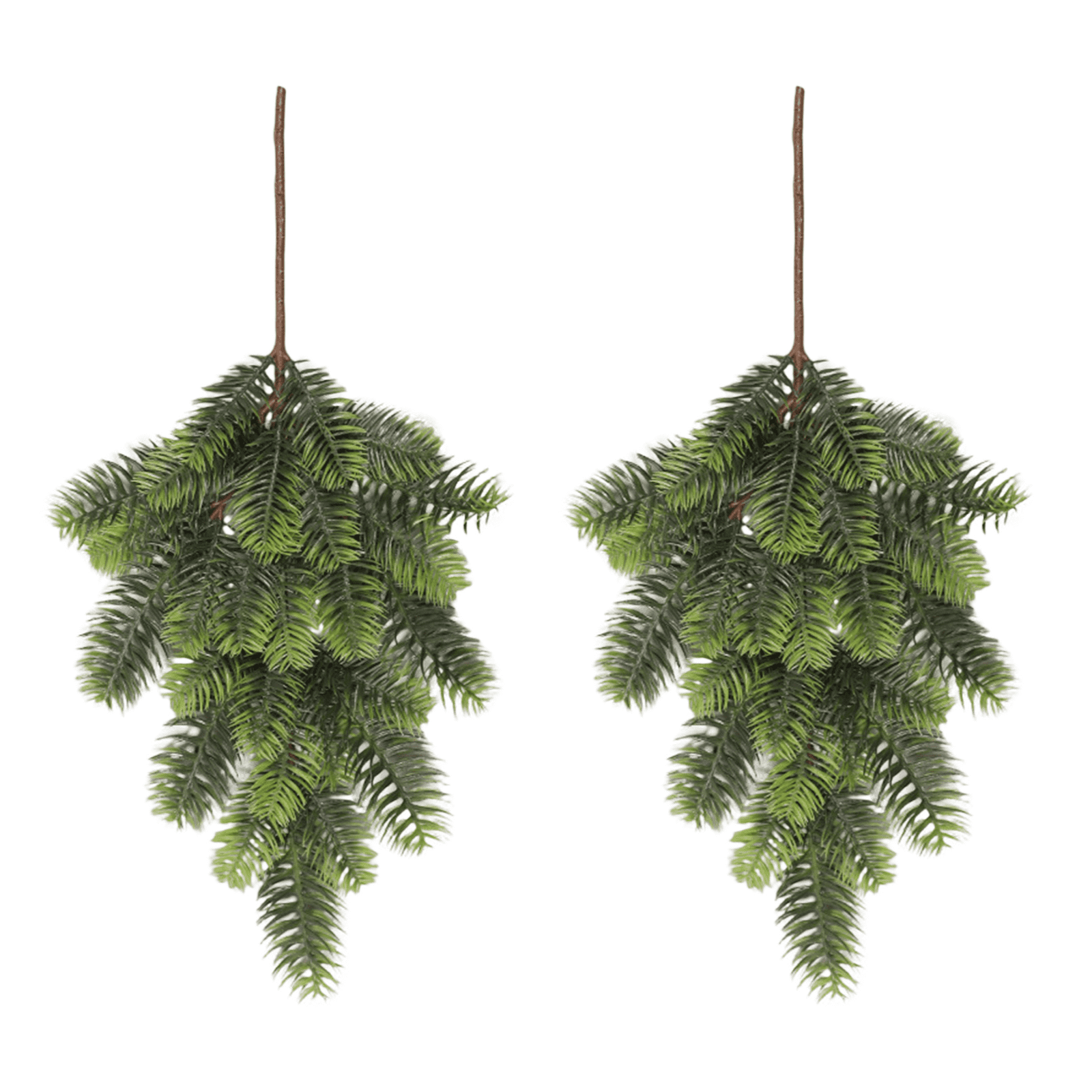 2 Pcs Artificial Christmas Teardrop Swag, Faux Pine Needles Teardrop ...