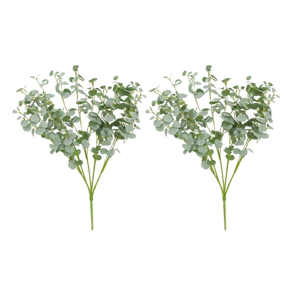 2 Pcs Artificial Eucalyptus Branch,9.8 Inch Faux Round Leaf Plants for ...