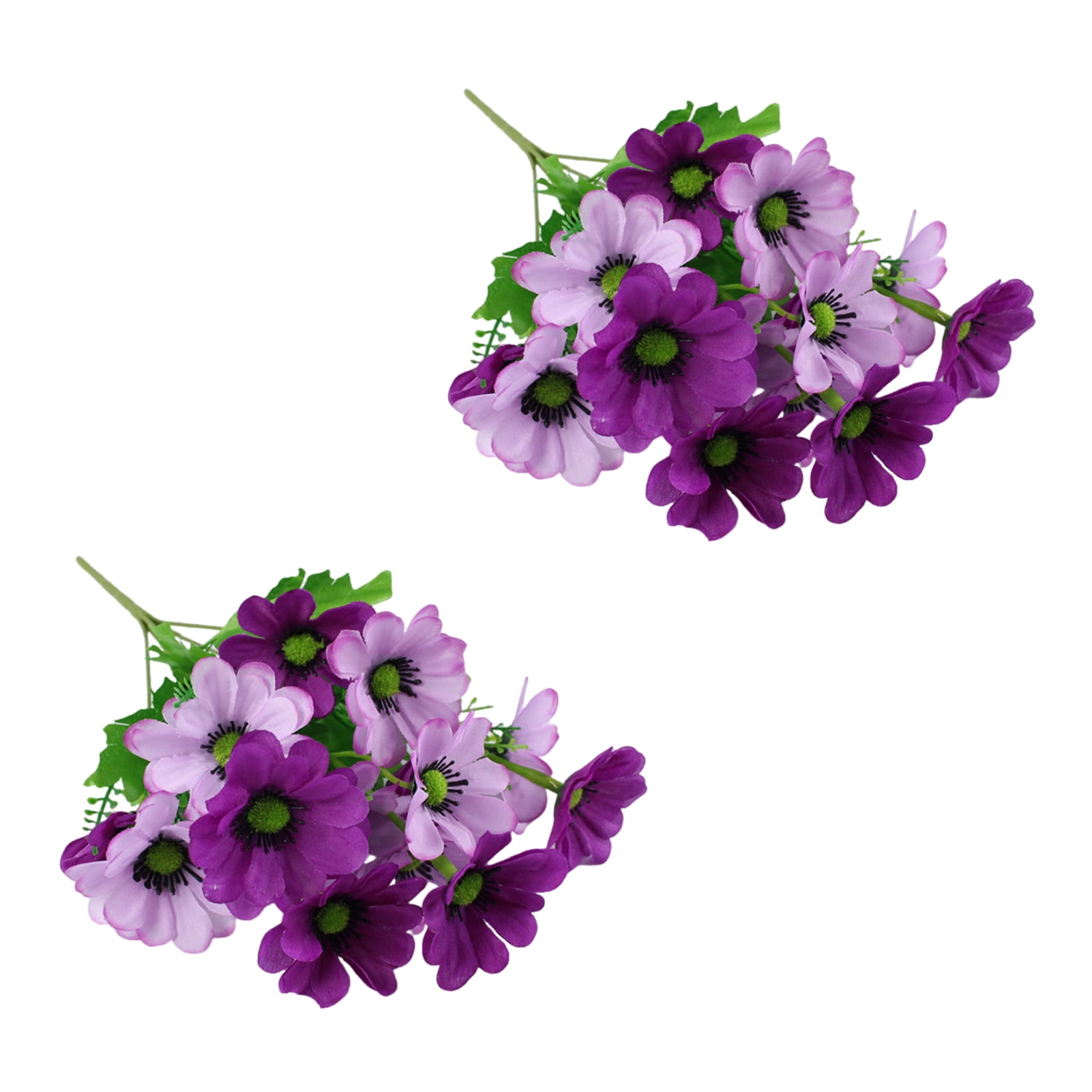 2 Pcs Artificial Flowers Bunch Realistic Fake Flowers UV Resistant Faux ...
