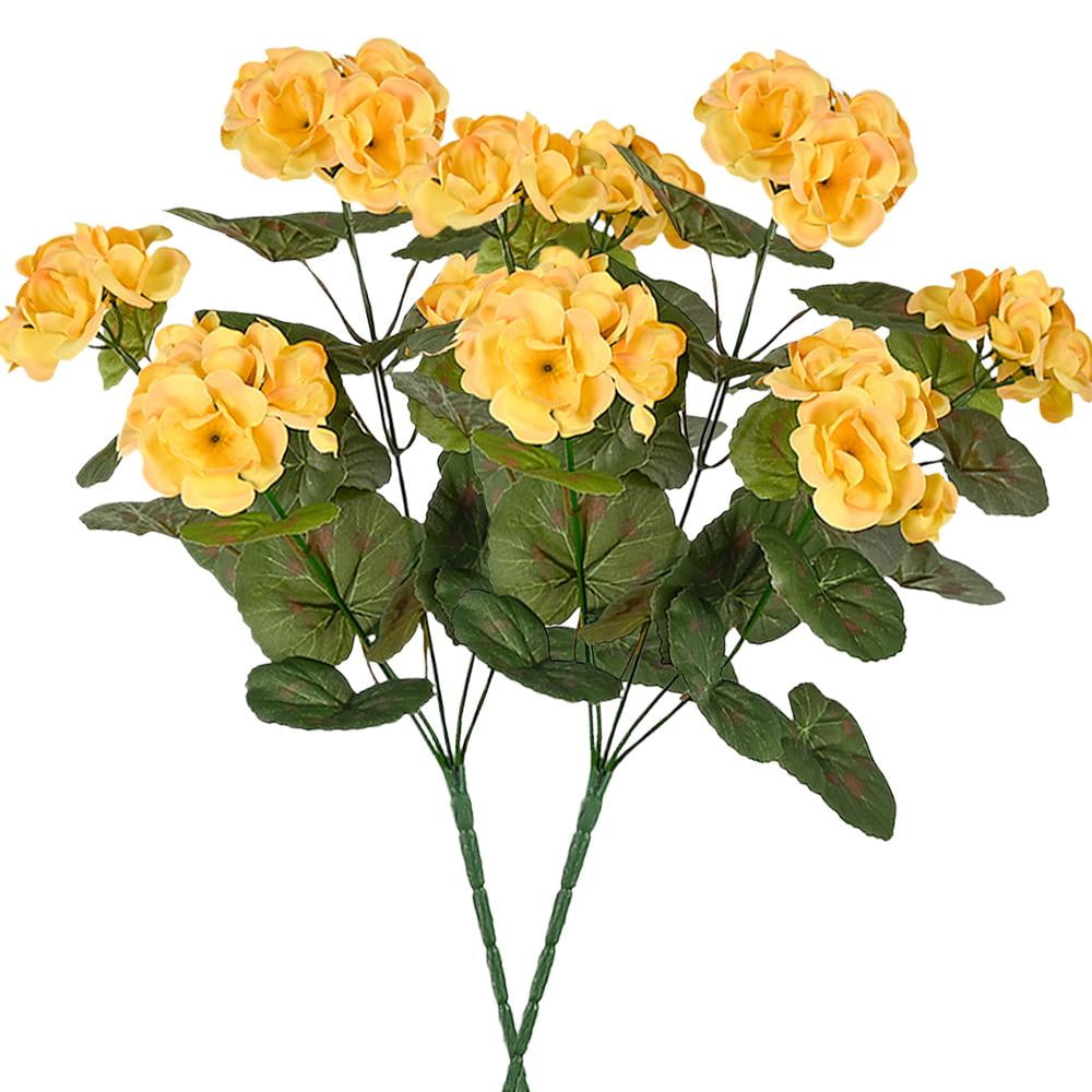 2 Pcs Artificial Geranium Flowers for Outdoors Silk Geraniums ...