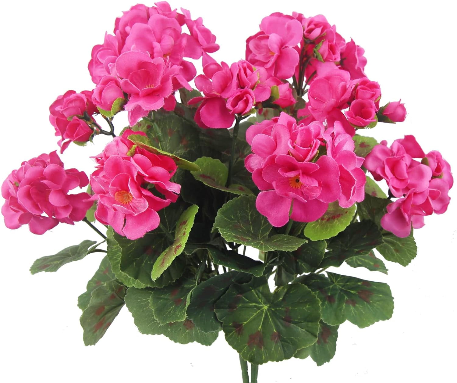2 Pcs Artificial Geraniums Silk Flowers Outdoor Artificial Red Geranium ...