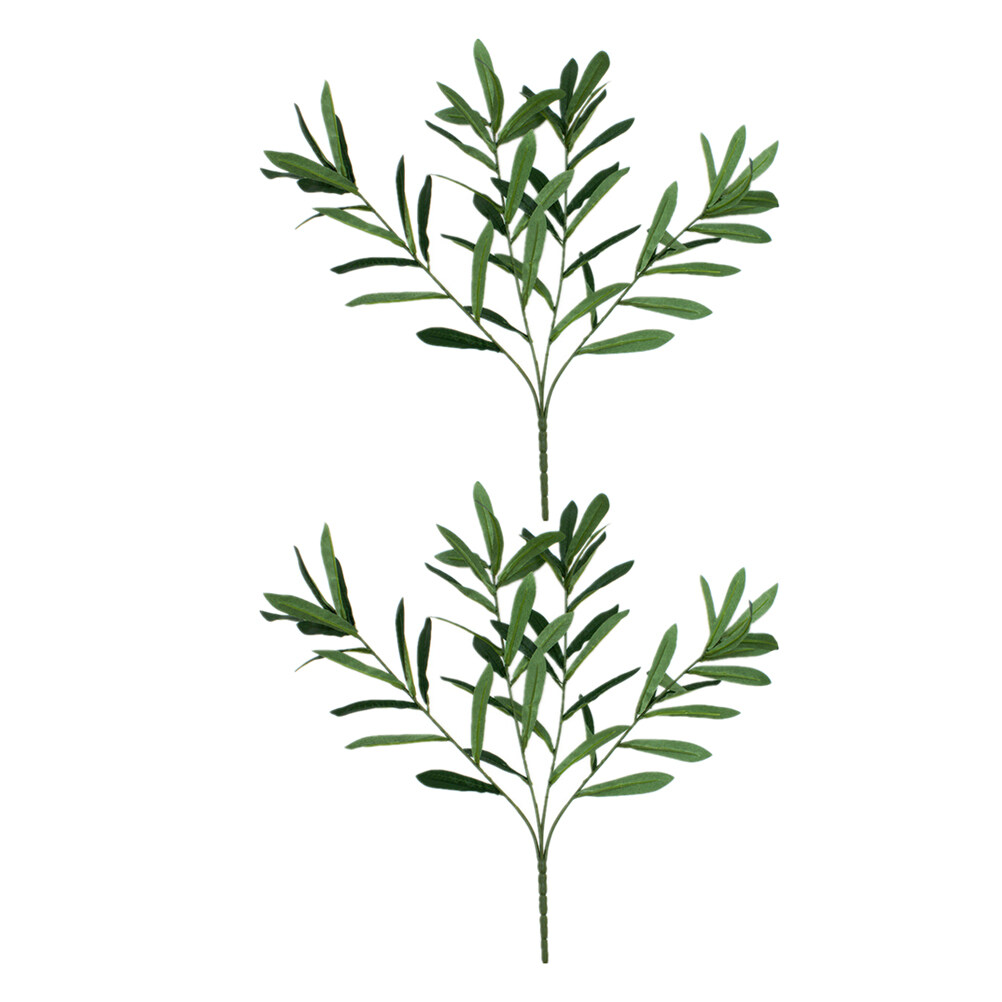 2 Pcs Artificial Greenery Faux Stems Olive Branch Safe Plants - Walmart.com